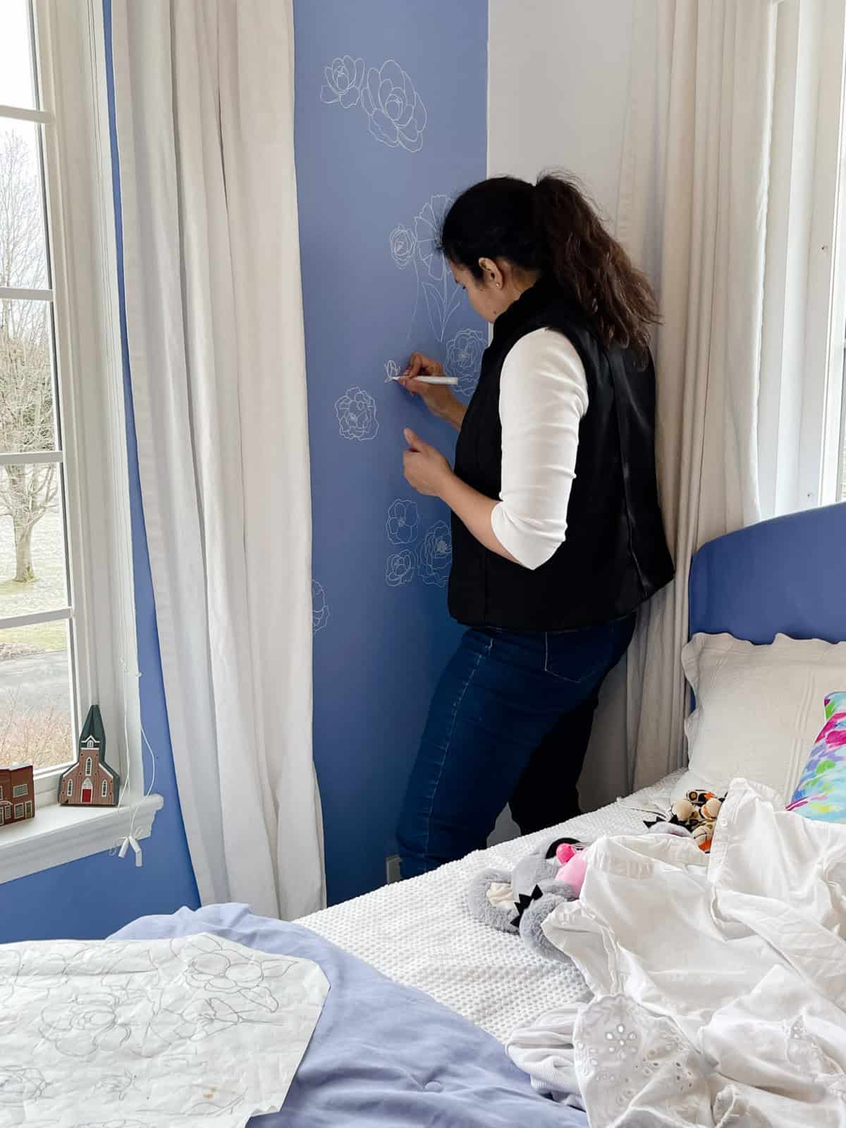 Easy DIY Painted Wallpaper - Pure Happy Home