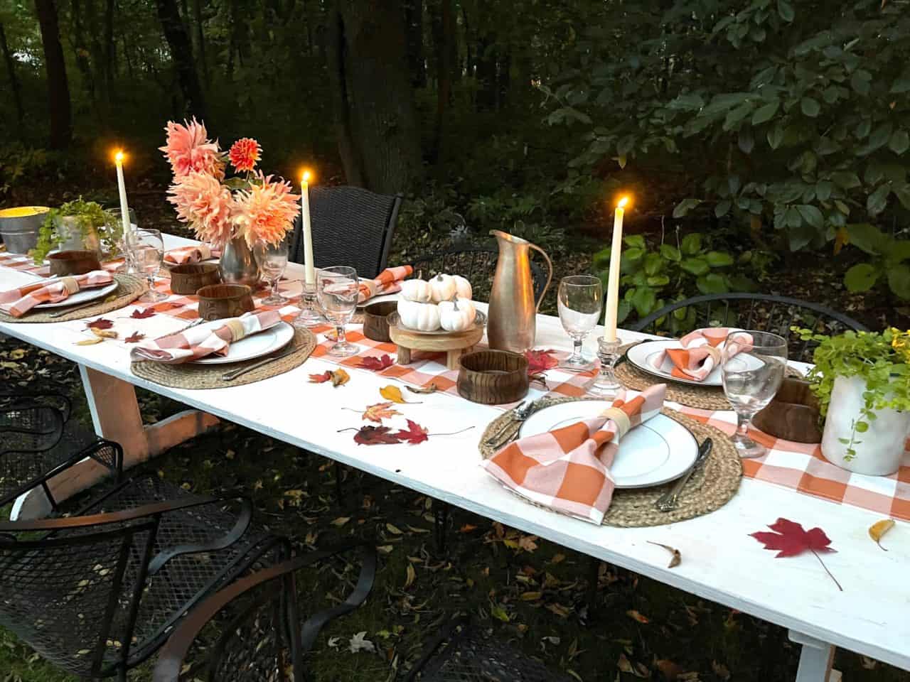Festive Outdoor Fall Tablescape - Pure Happy Home