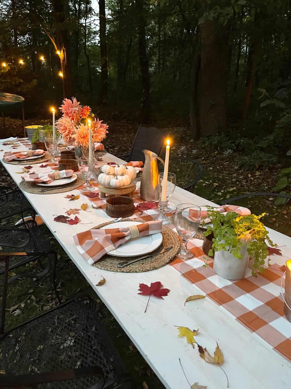 Festive Outdoor Fall Tablescape - Pure Happy Home