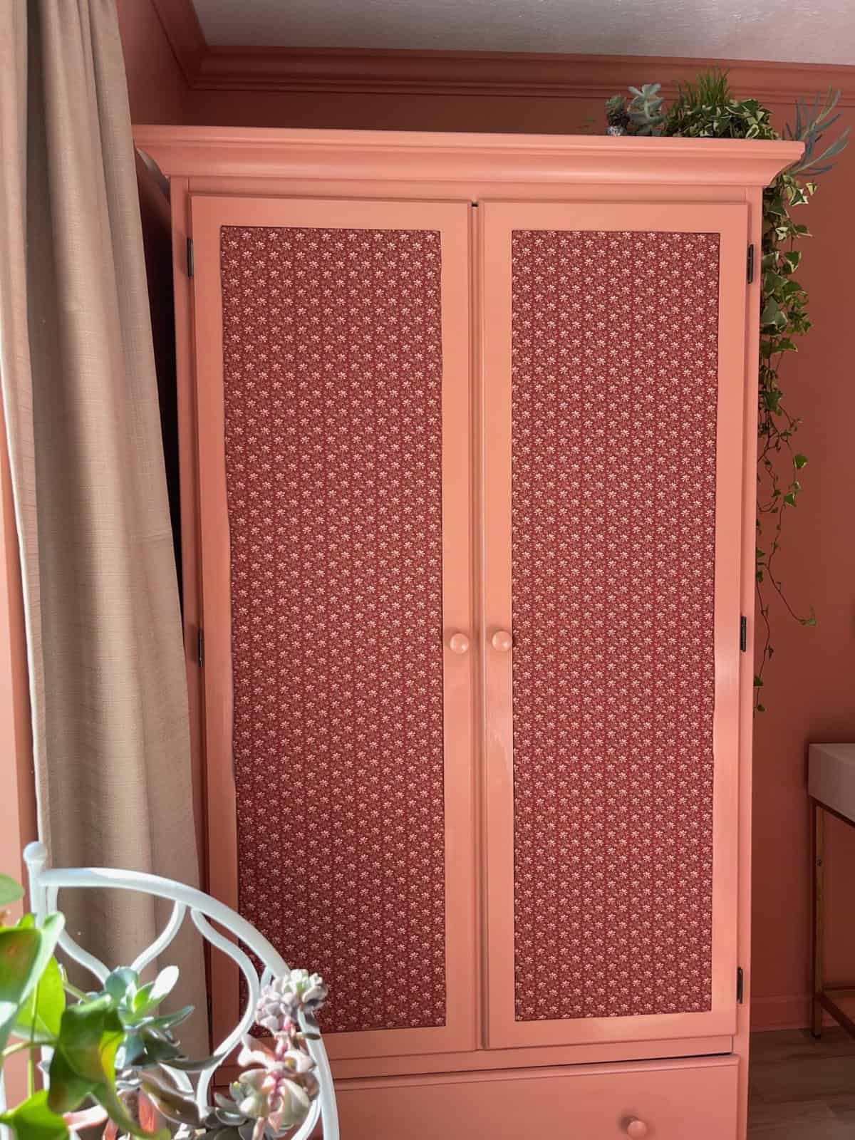 Amazing Cabinet Makeover With Fabric - Pure Happy Home