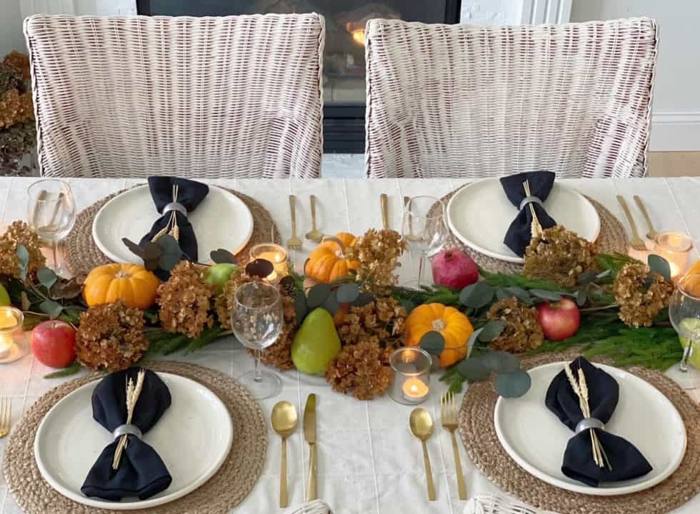 Cornucopia Thanksgiving Table Setting - Pure Happy Home
