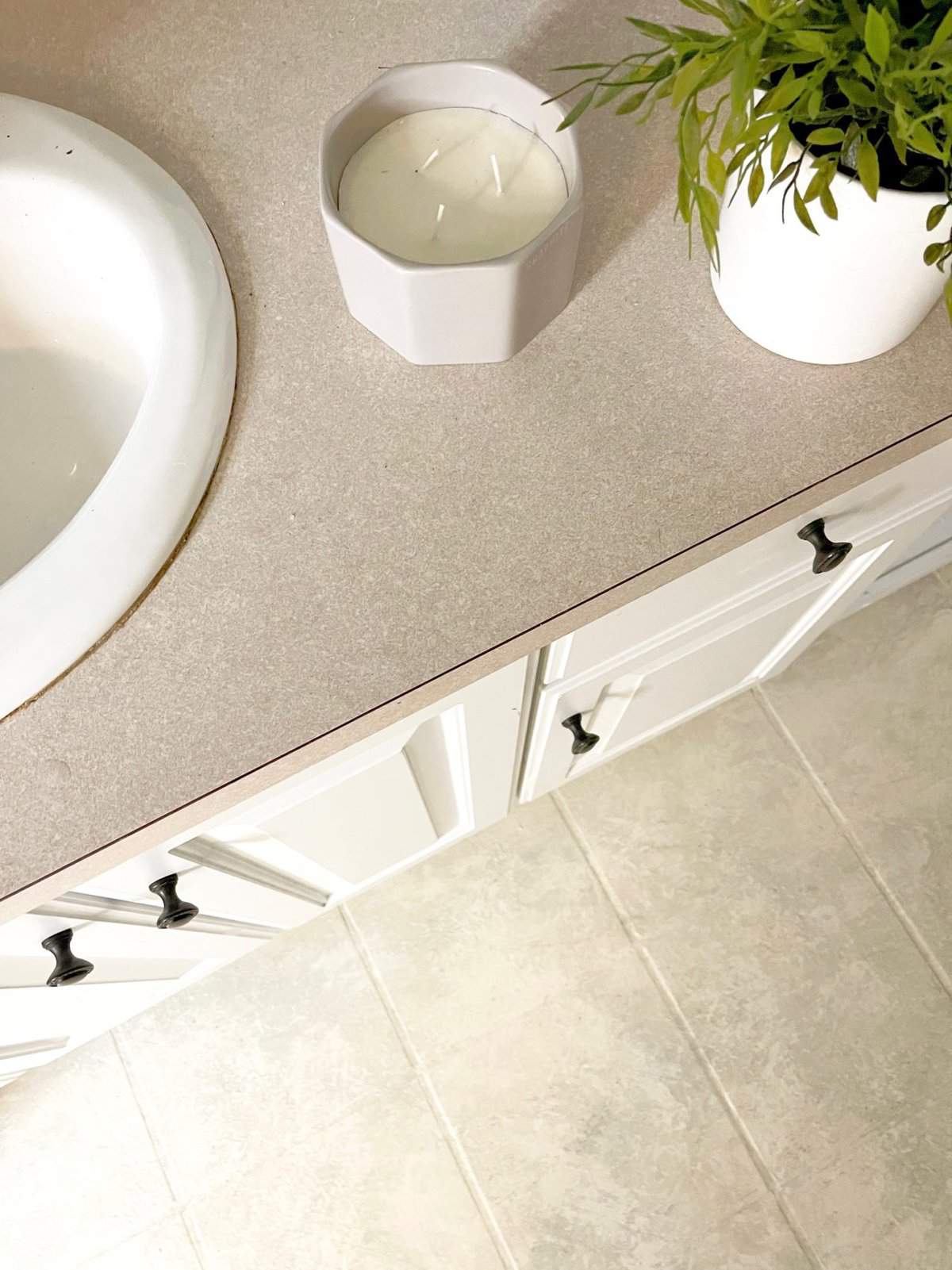 How to Paint a Tile Floor to Mimic Stone - Pure Happy Home