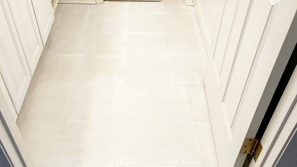 How to Paint a Tile Floor to Mimic Stone - Pure Happy Home