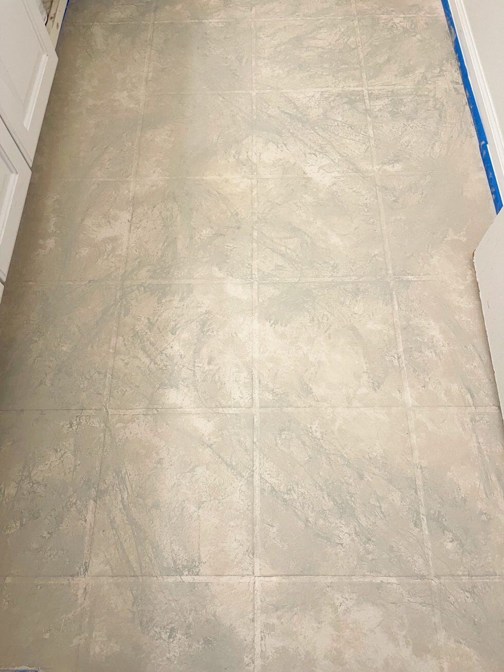 How to Paint a Tile Floor to Mimic Stone - Pure Happy Home