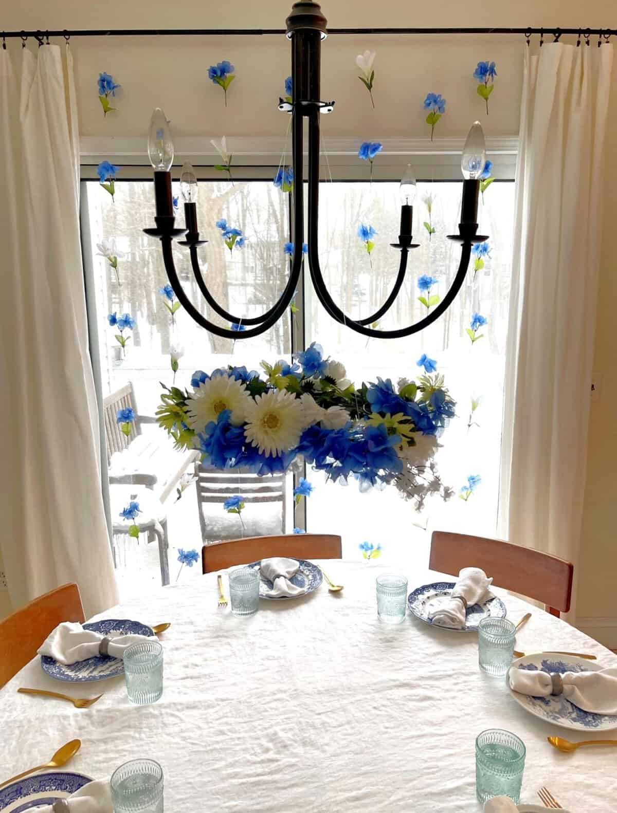 DIY Floating Floral Window Party Decoration - Pure Happy Home