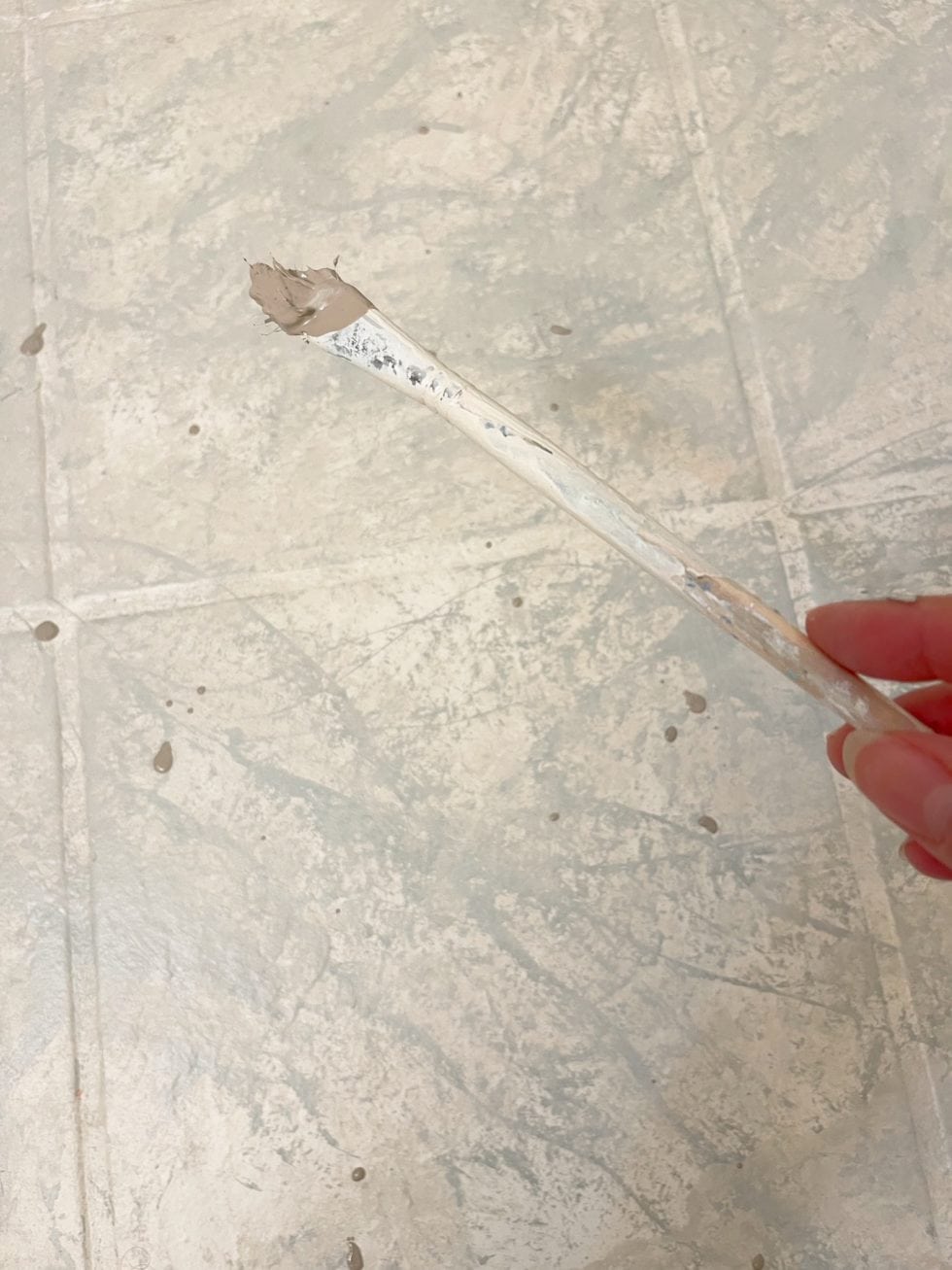 How to Paint a Tile Floor to Mimic Stone - Pure Happy Home