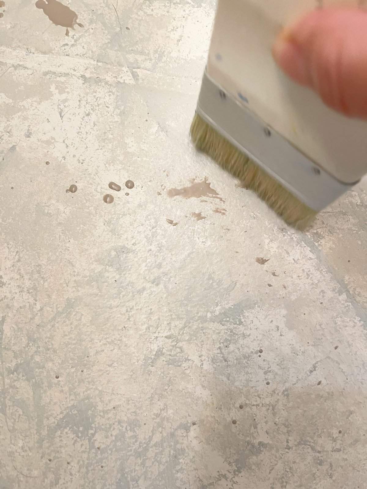 How to Paint a Tile Floor to Mimic Stone - Pure Happy Home