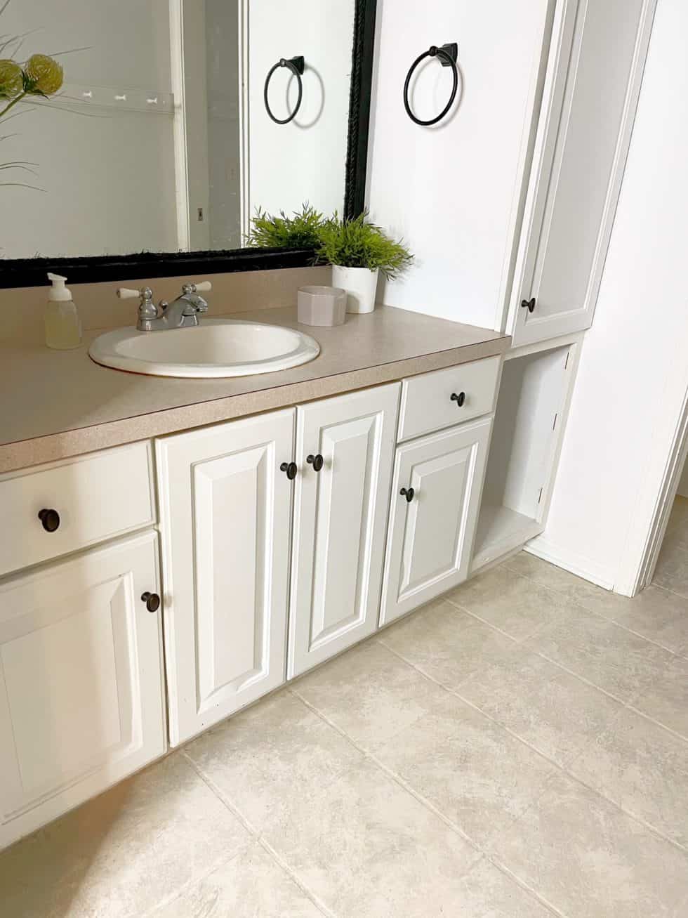 How to Paint a Tile Floor to Mimic Stone - Pure Happy Home