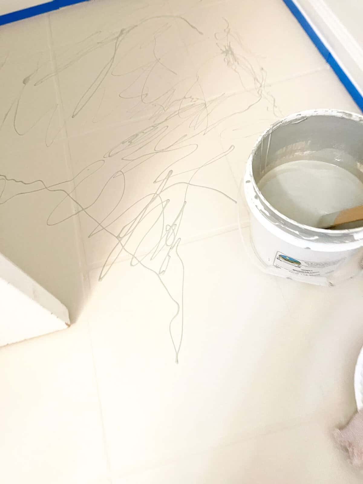 How to Paint a Tile Floor to Mimic Stone - Pure Happy Home