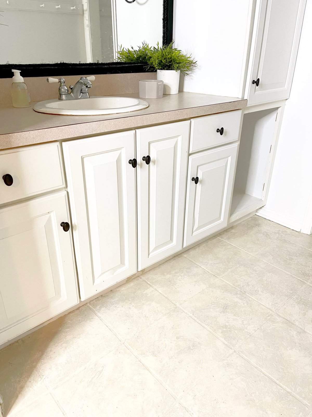 How to Paint a Tile Floor to Mimic Stone - Pure Happy Home