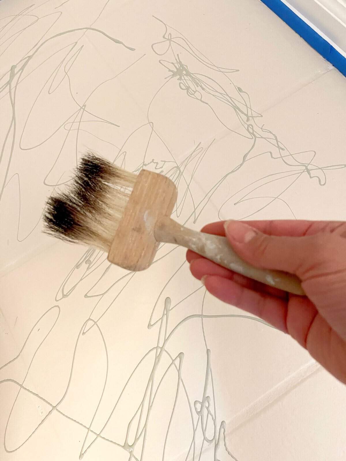 How to Paint a Tile Floor to Mimic Stone - Pure Happy Home