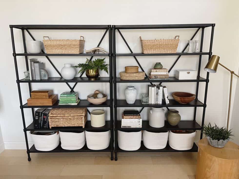 Decluttering and Styling Our Large Bookshelves - Pure Happy Home