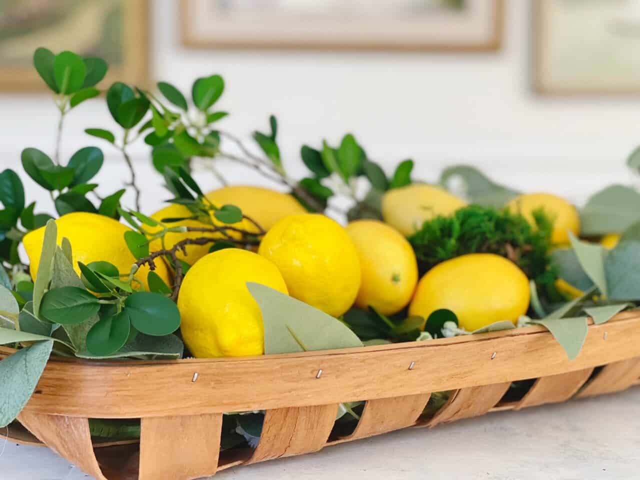 Spring Decorating with a Lemon Centerpiece - Pure Happy Home