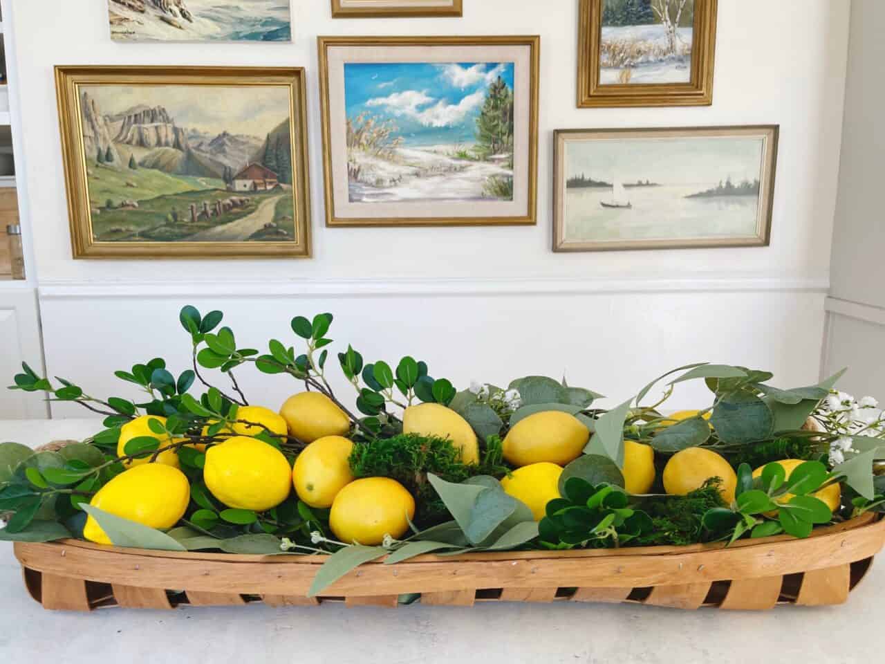 Spring Decorating with a Lemon Centerpiece - Pure Happy Home